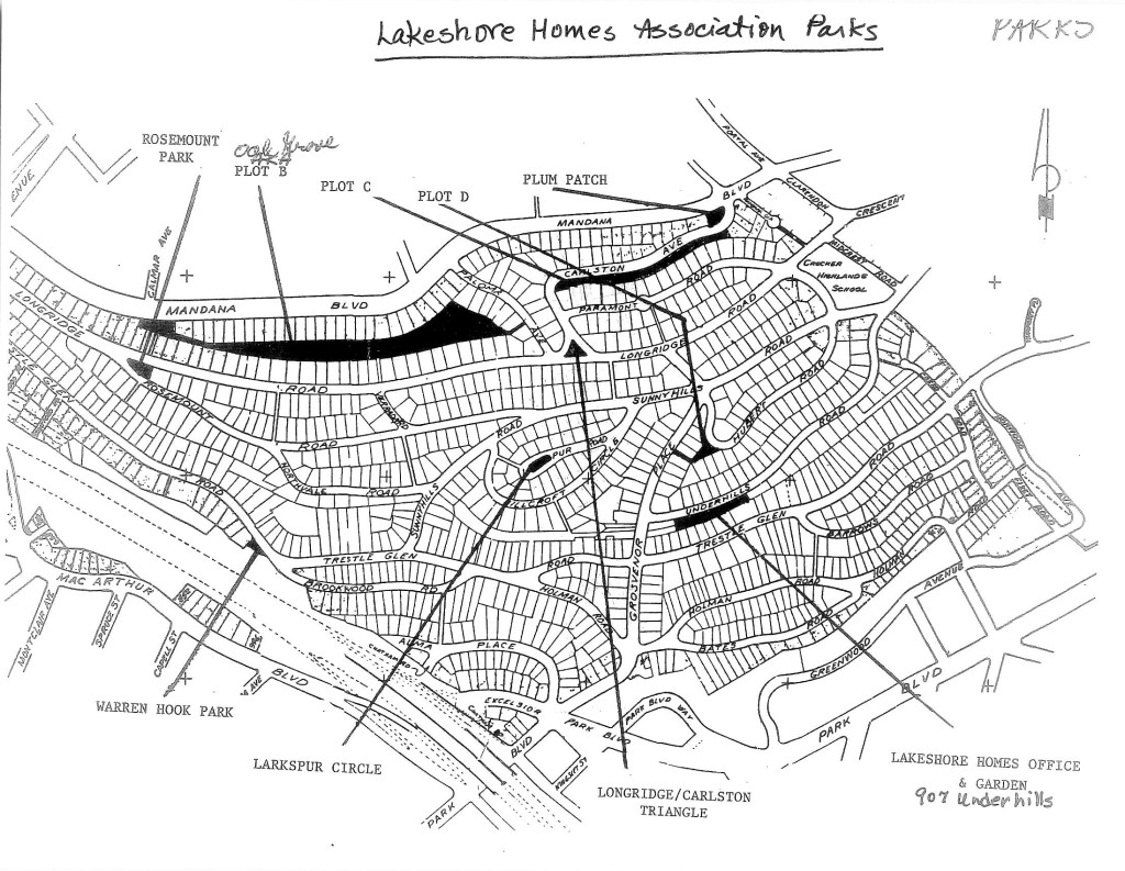 LHA Parks map : Lakeshore Homes Association